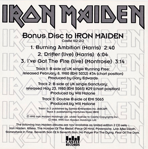 Iron Raider ::Iron Maiden Double CD Edition Castle USA